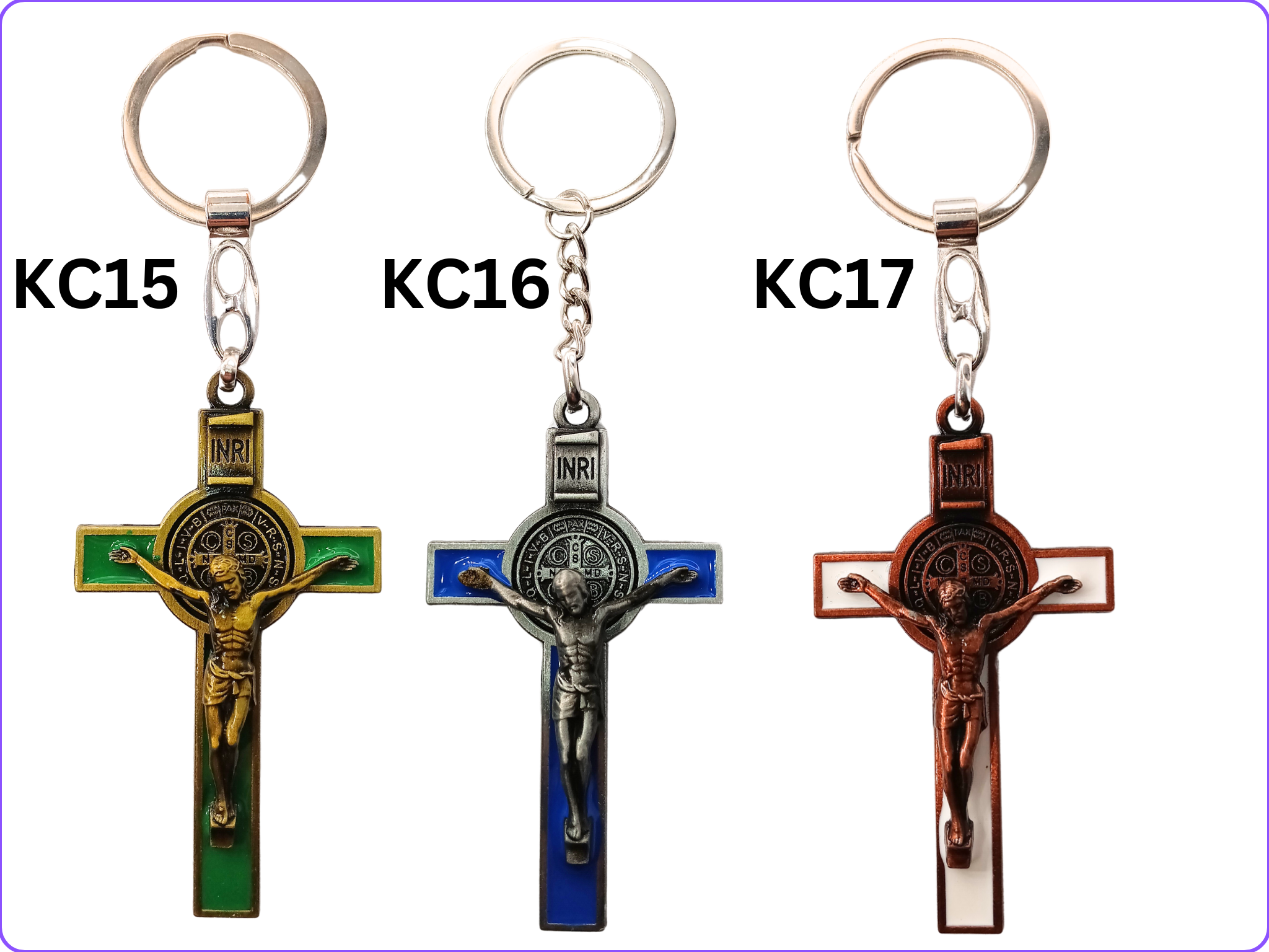 SAINT BENEDICT CRUCIFIX KEY CHAIN: KC15, KC16, KC17 – SIDARUS