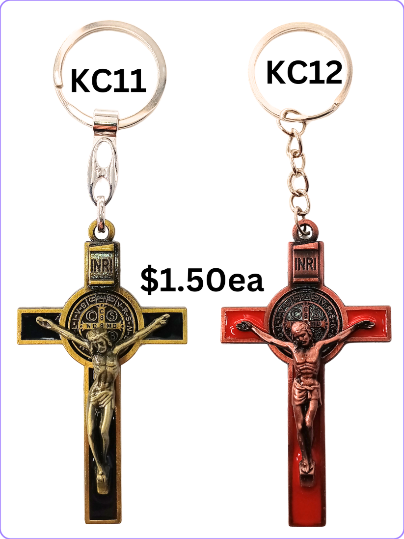 SAINT BENEDICT KEY CHAIN CRUCIFIX: KC11, KC12 – SIDARUS