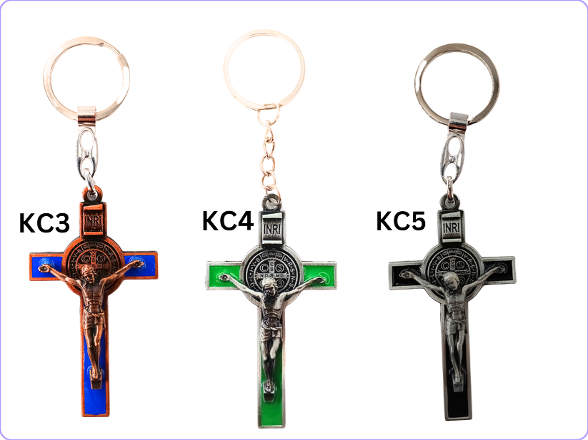 SAINT BENEDICT CRUCIFIX KEY CHAIN: KC3, KC4, KC5 – SIDARUS